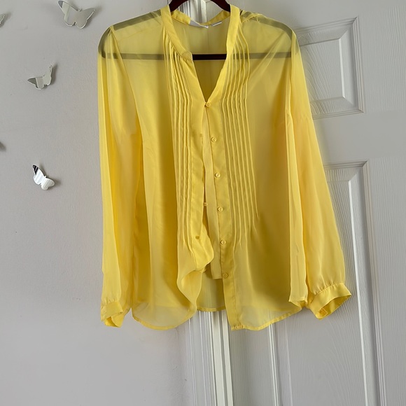 Liz Claiborne | Tops | Yellow Sheer Top | Poshmark